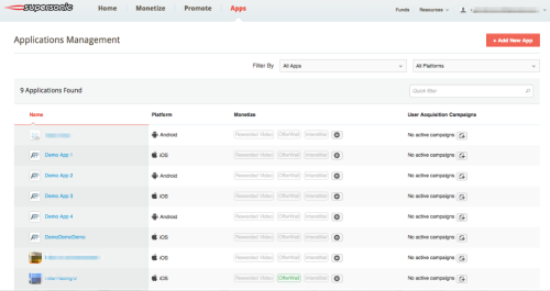 App Management - IronSource Knowledge Center
