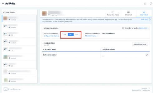 How to set up interstitial ads - ironSource knowledge center