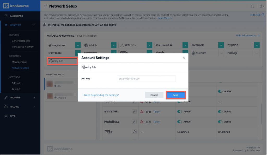 UnityAds Mediation Integration Guide for Unity - IronSource Knowledge ...