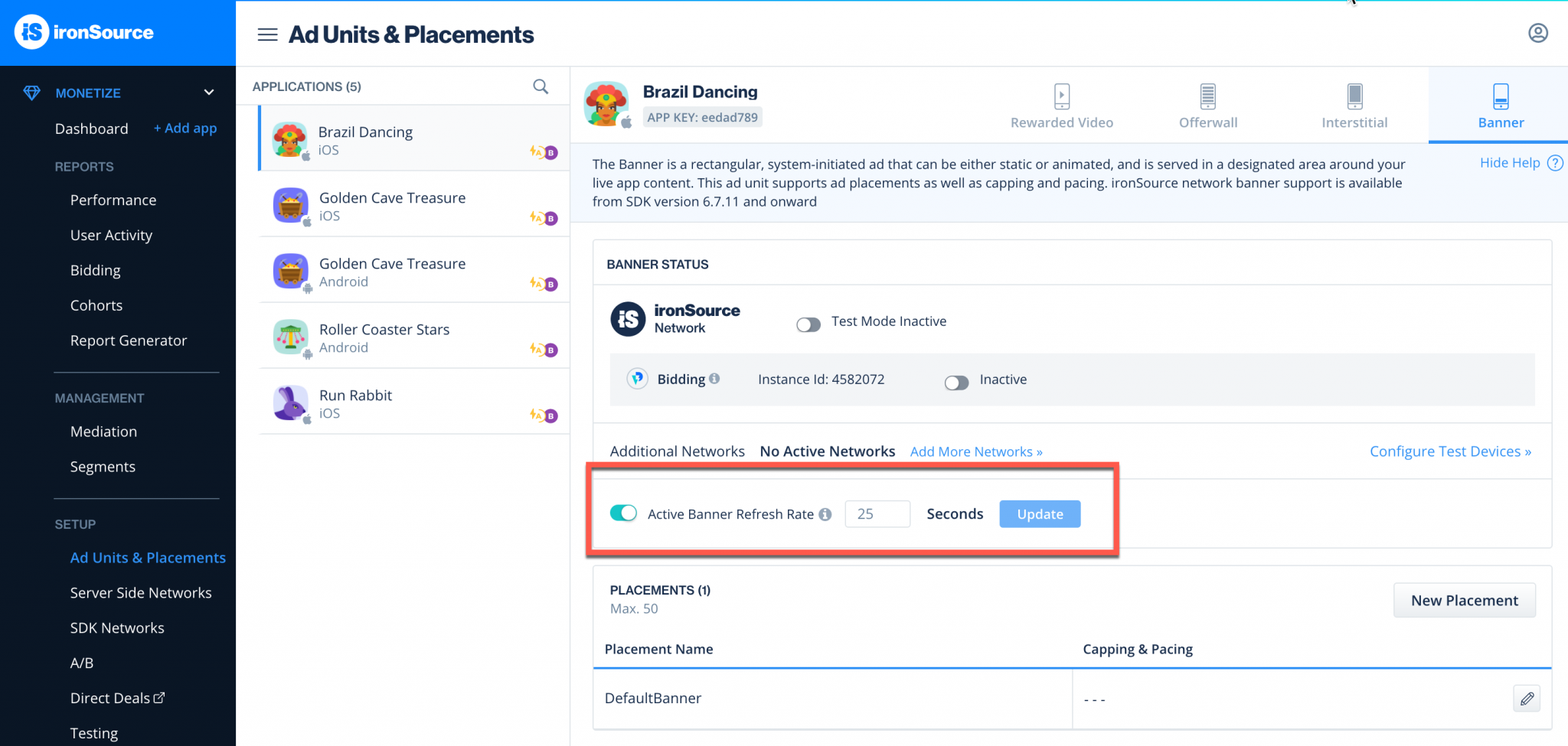 How to set up banner/MREC ads - ironSource knowledge center