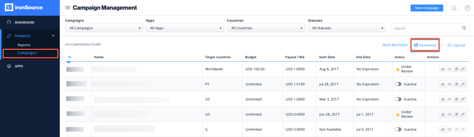 Manage Your Bids with the Multi-Bid Editor - IronSource Knowledge Center