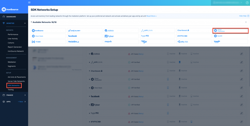 Set up ironSource Cross Promotion Campaigns - IronSource Knowledge Center