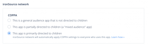 Children and child-directed apps - IronSource Knowledge Center
