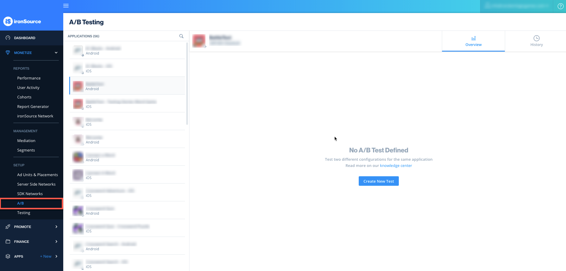 广告变现A/B测试 - IronSource Knowledge Center