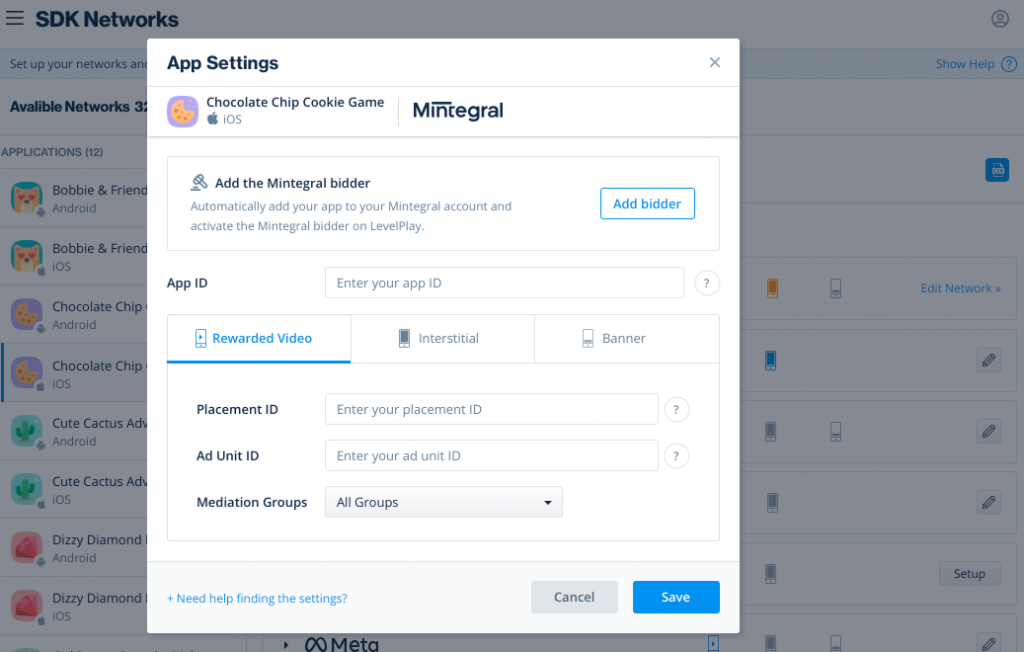 Mintegral Integration Guide - IronSource Knowledge Center
