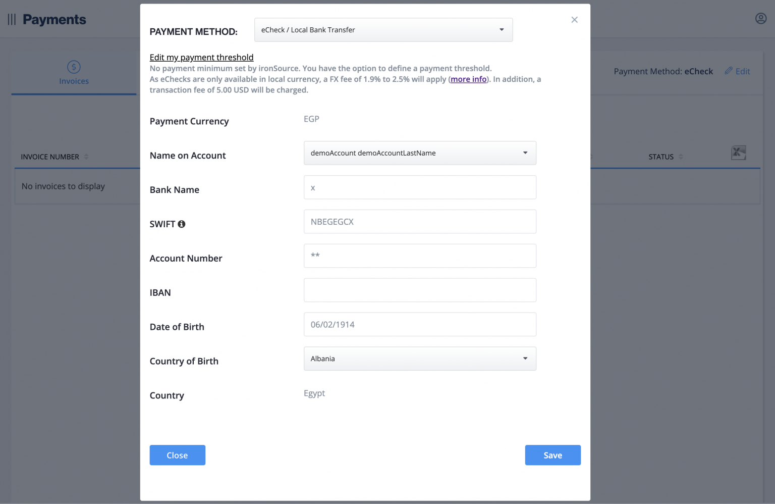 How to update your payment method - IronSource Knowledge Center