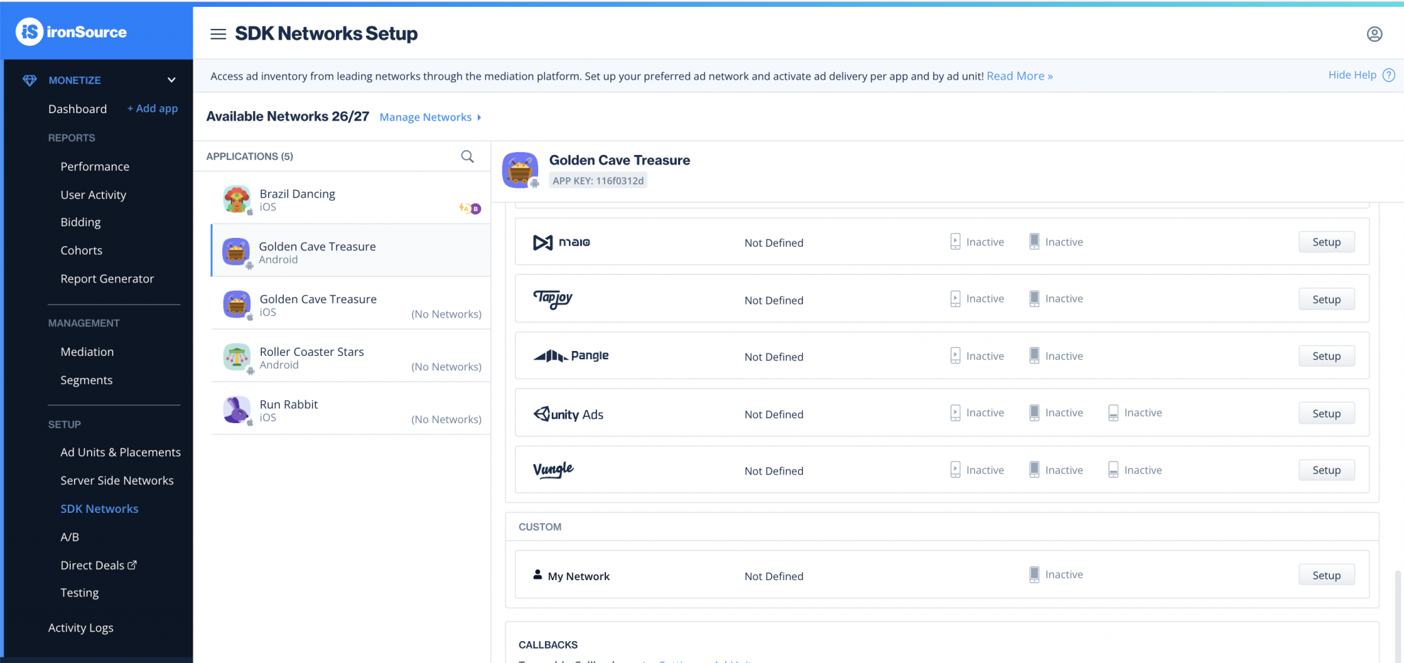 Custom adapter setup - IronSource Knowledge Center