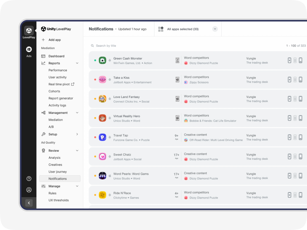 Rules and Notifications - IronSource Knowledge Center