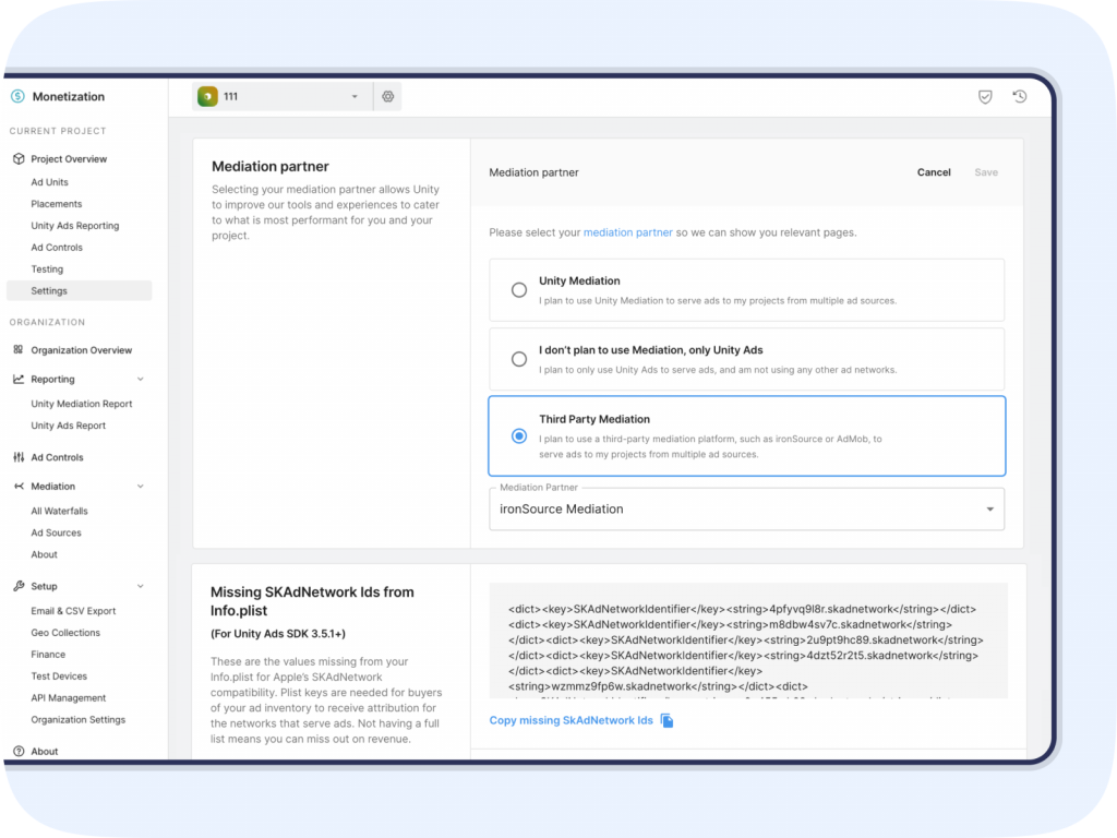 Move from Unity Mediation to Unity LevelPlay - IronSource Knowledge Center