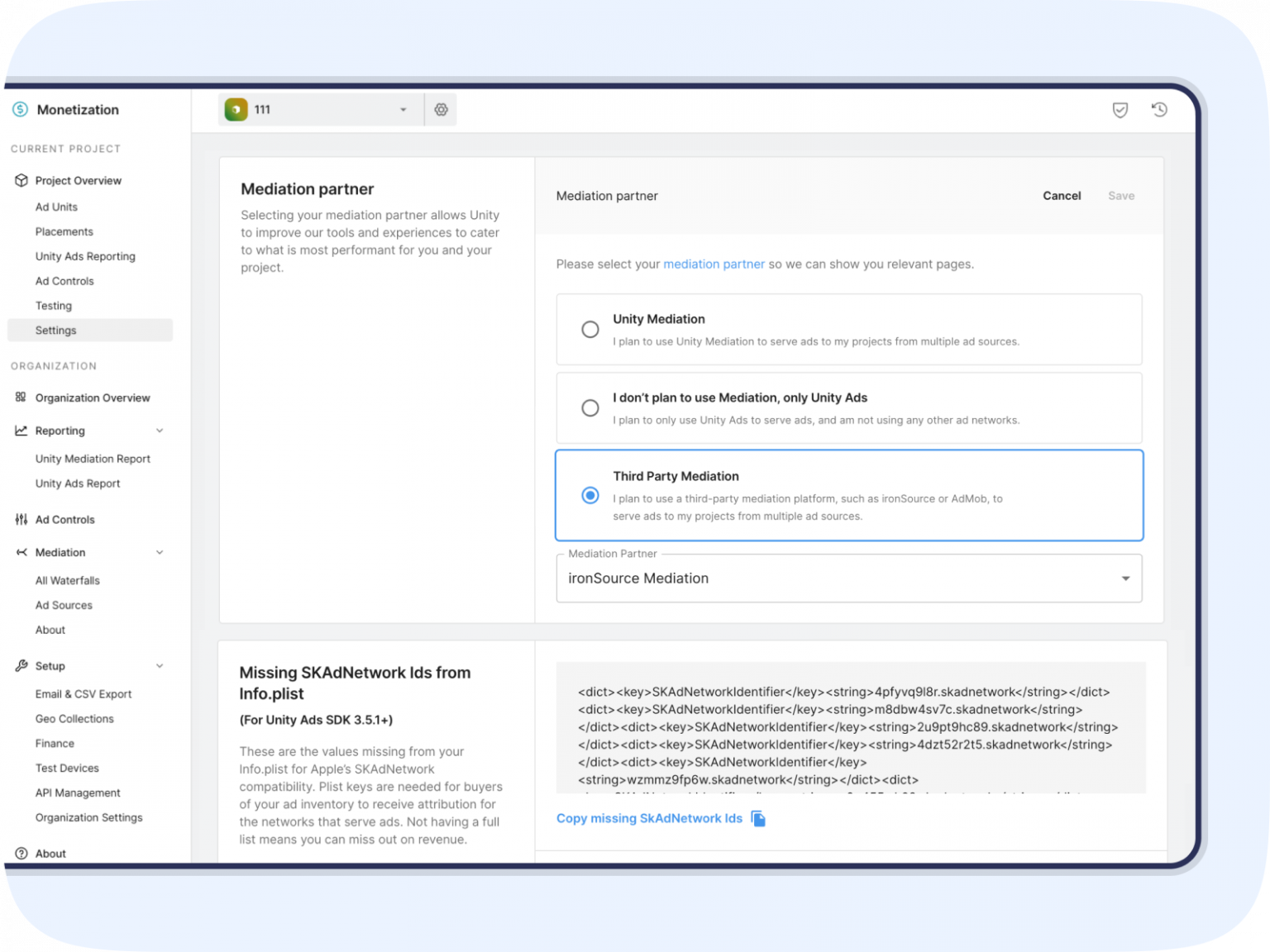 Move from Unity Mediation to Unity LevelPlay - IronSource Knowledge Center