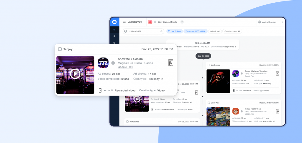 See the user ad journey directly from LevelPlay - IronSource Knowledge Center