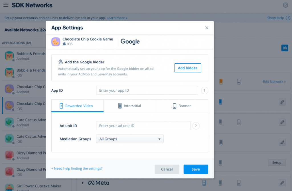 Google bidding integration guide - IronSource Knowledge Center