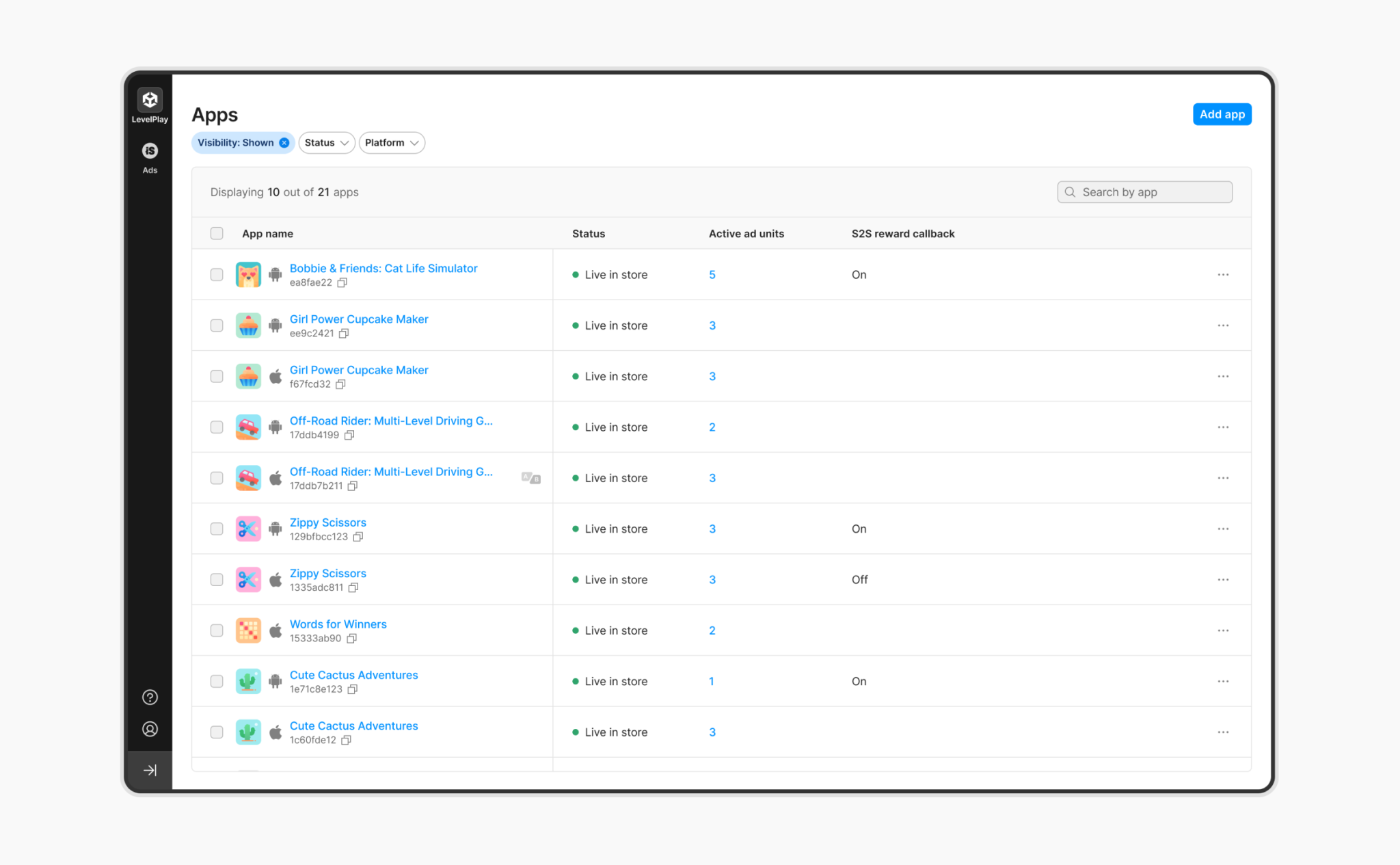 How to add an app to your account - ironSource knowledge center