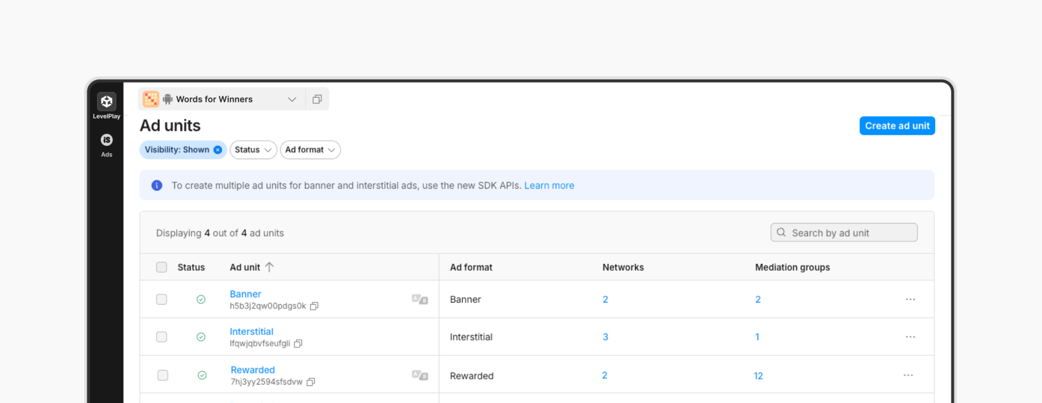 How to manage your ad units - IronSource Knowledge Center