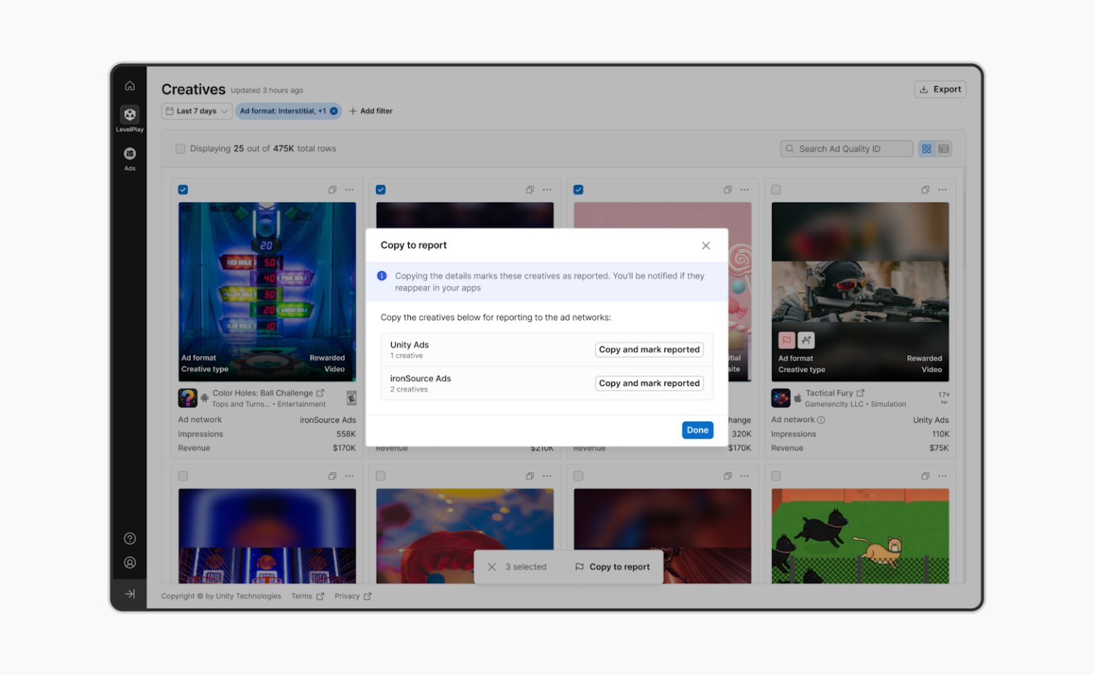Report Ads - IronSource Knowledge Center